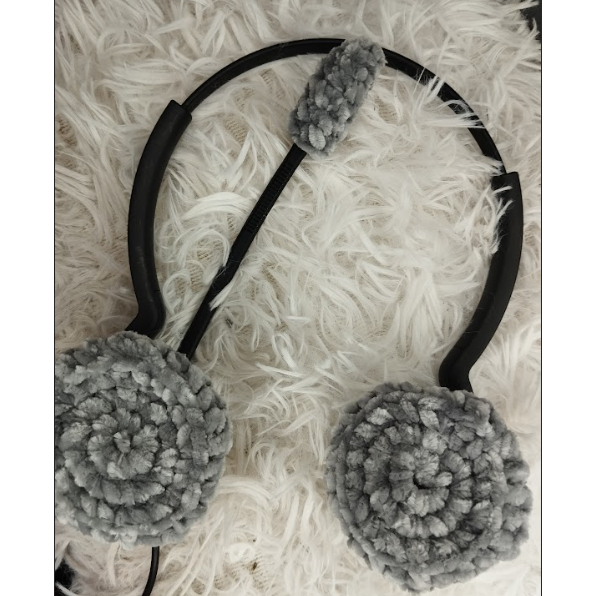 SOFT VELVET CROCHET HEADSET COVER Mic Cover Foamies Fluffy Furr ...