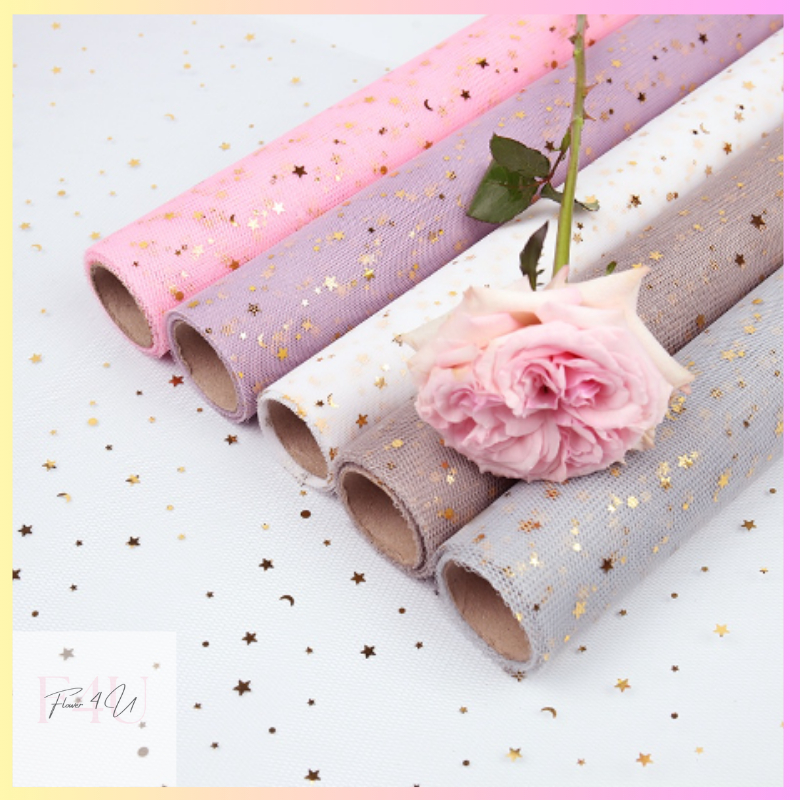 STAR AND MOON GAUZE FLOWER WRAPPING PAPER FOR BOUQUET | Shopee Philippines