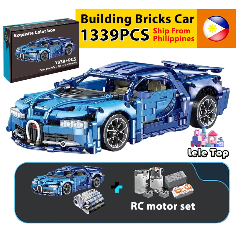 Blue Bugatti 1:14 Building Car Compatible With Model Toys High ...