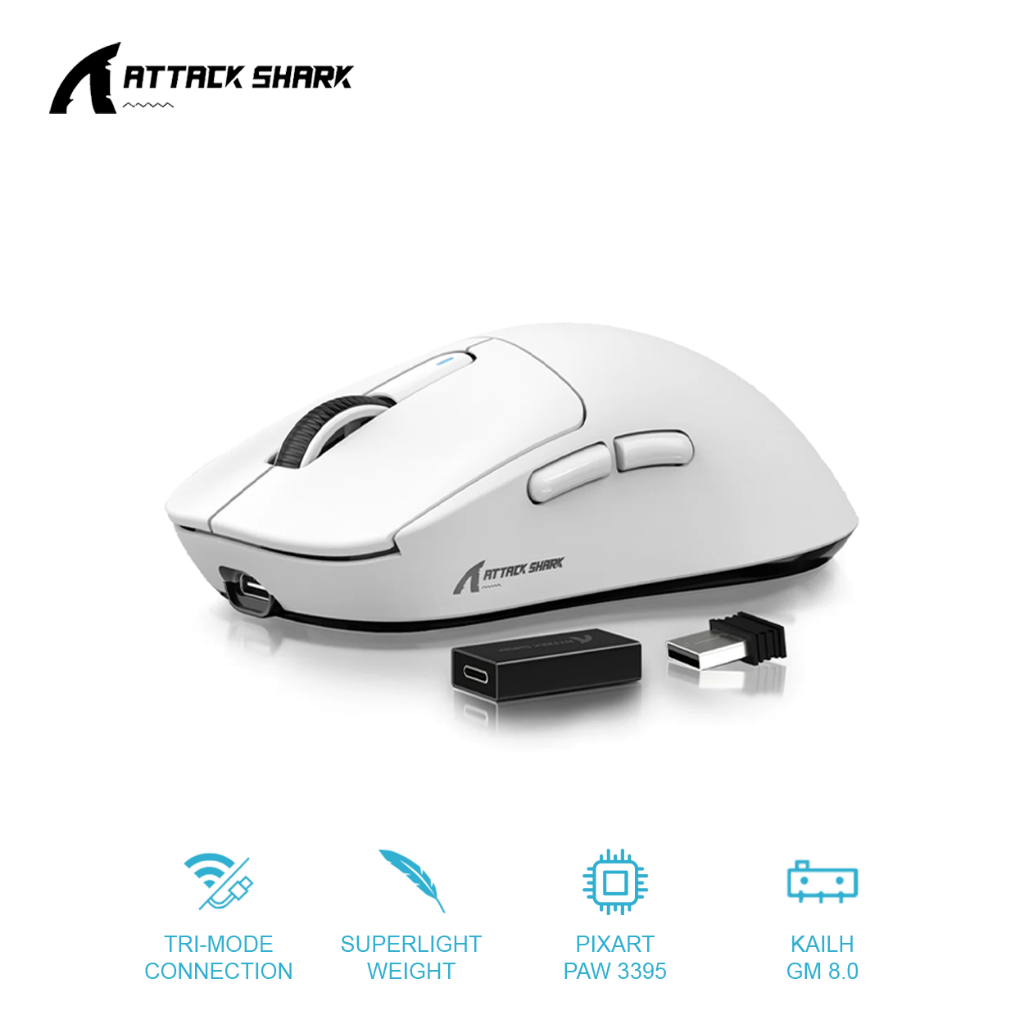 Attack Shark X3 PRO Tri mode Wireless Gaming Mouse 4K/8K Hz Superlight ...