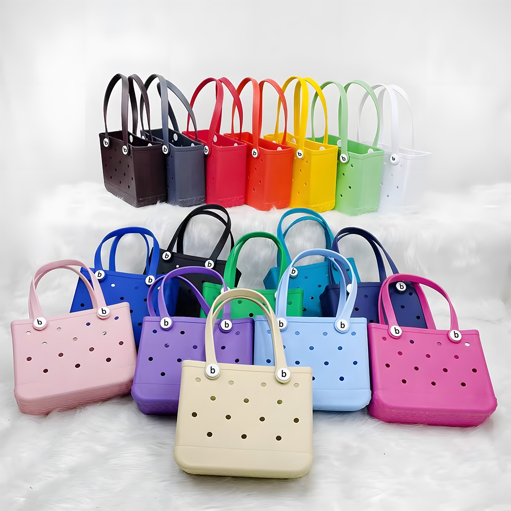 Bogg Bag Eva Waterproof Beach Bag Rubber Tote Bag With Handle | Shopee ...