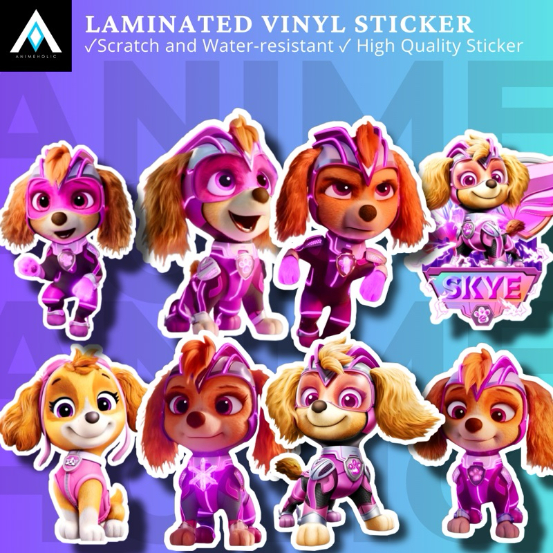 SKY PAW PATROL MIGHTY PUPS STICKERS ~LAMINATED VINYL STICKERS ...