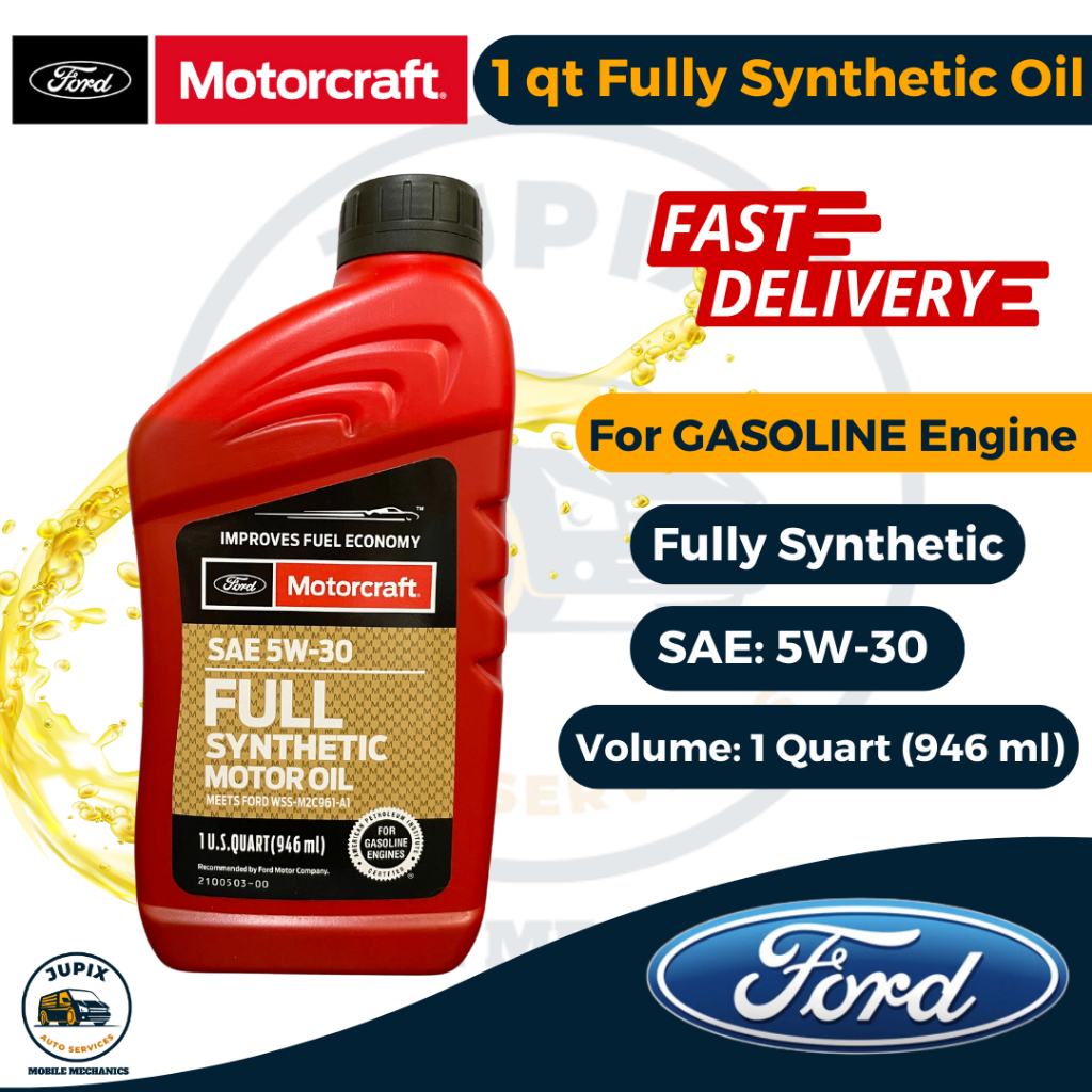 Ford Motorcraft Full Synthetic Engine Oil 5W-30 1 Quart = 946 ml for Gasoline Engine | Shopee ...