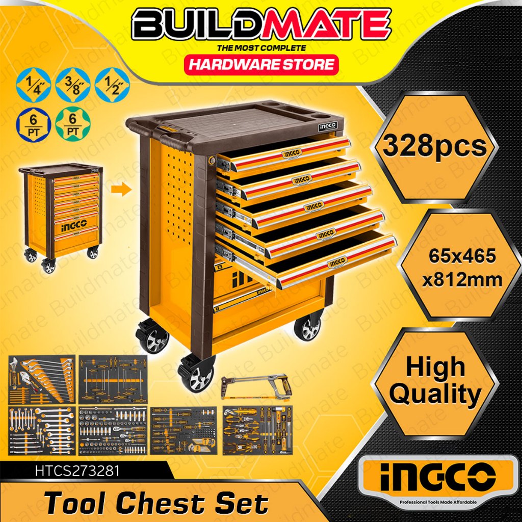 Buildmate x INGCO Hand Tool Chest Set 162PCS / 328PCS Mechanic Tools ...