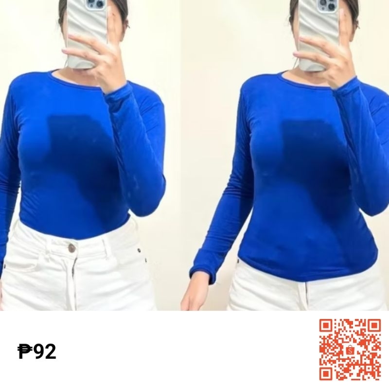 long sleeve double lining plain | Shopee Philippines