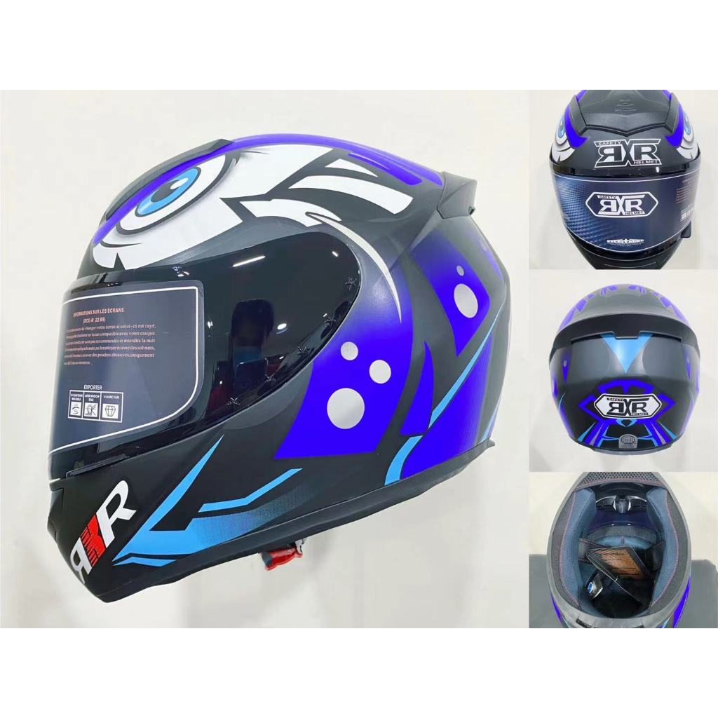 MOTORCYCLE RXR FULL FACE HELMET BLACK LENS K691A-C6 WITH ICC(BPS) LARGE ...