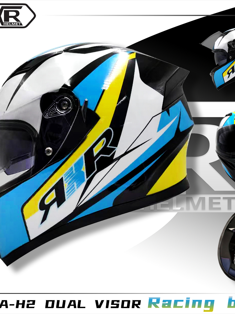 [JMC] MOTORCYCLE DUAL VISOR HELMET 691A-H2 RXR Full Face Helmet With ...