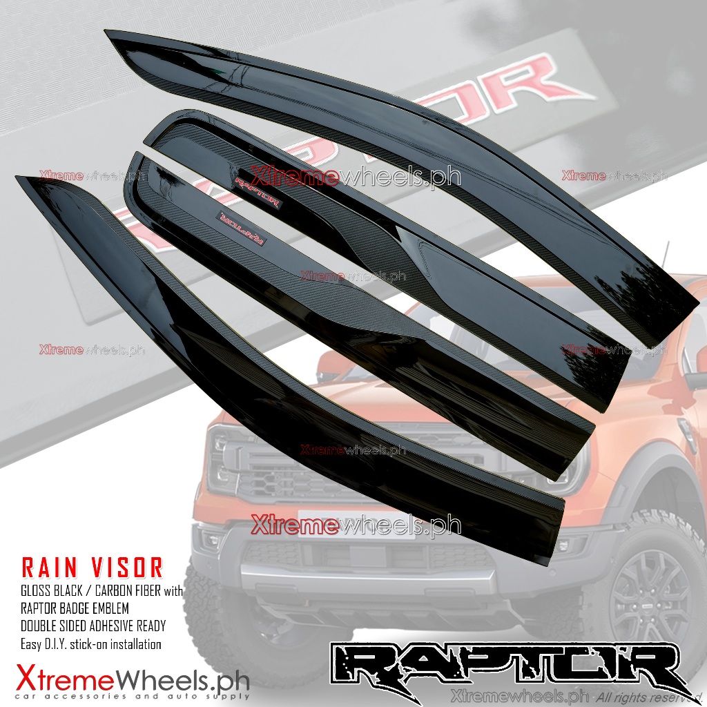 All New Raptor 2023-2025 Thick Slim Thailand Carbon Black Window Rain ...