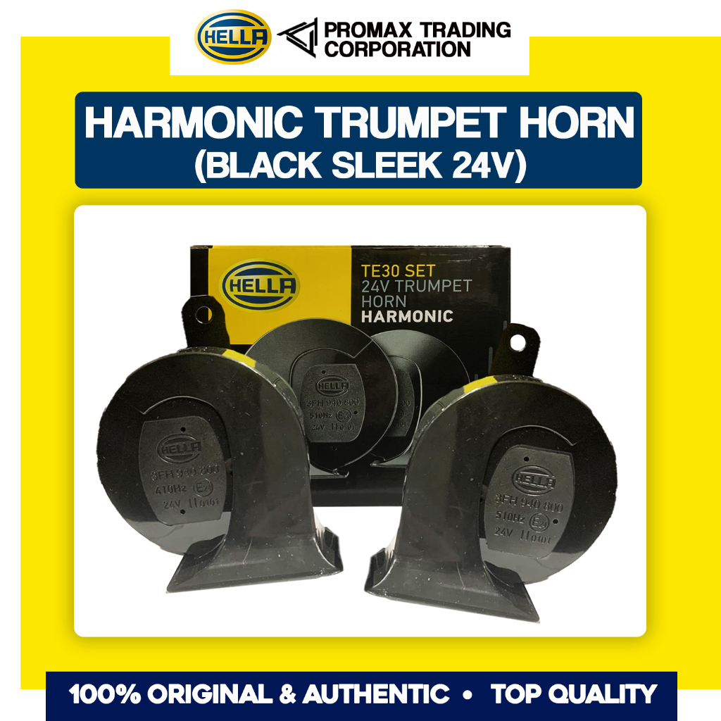 HELLA Harmonic Trumpet 24V Horn (Black Sleek) Original Authentic ...