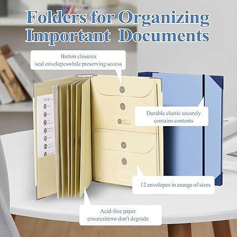Document Organizer Folio with Labels Folio Folders with Pockets Folding ...