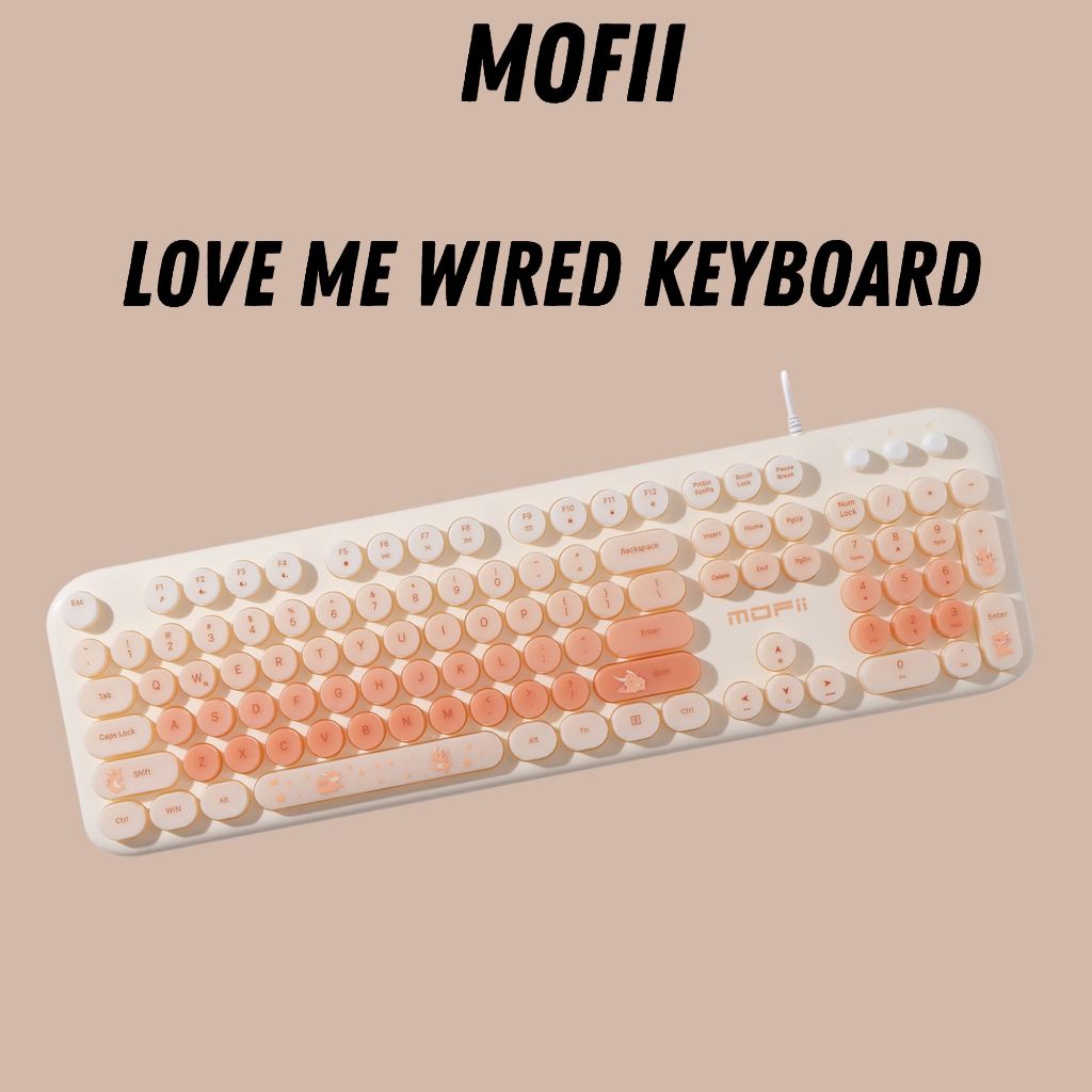 MOFII Love Me Wired Luminous keyboard Aesthetic Pretty keyboard Silent ...