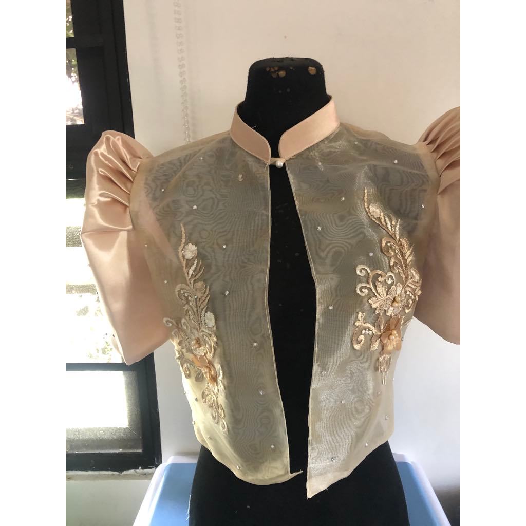 Bolero blouse emelda biege color | Shopee Philippines