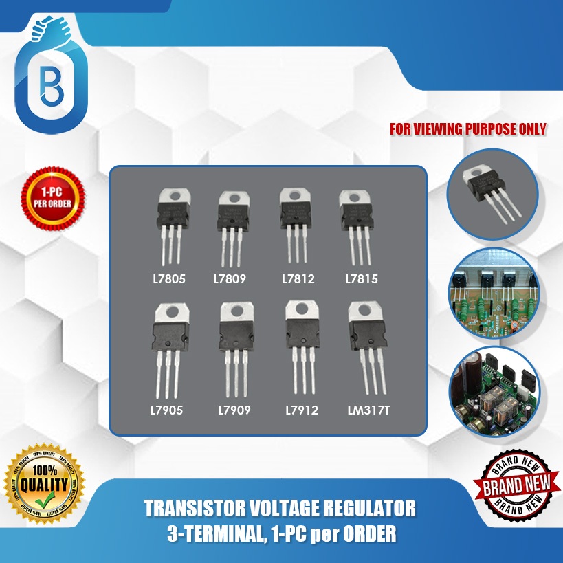 TRANSISTOR VOLTAGE REGULATOR 3-TERMINAL, 1-PC per ORDER | Shopee ...
