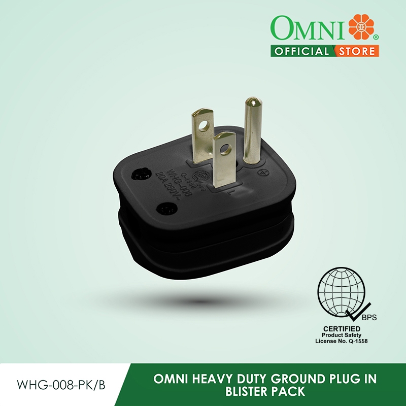 OMNI Heavy Duty Ground Plug in Blister Pack - WHG-008-PK/B (Black ...
