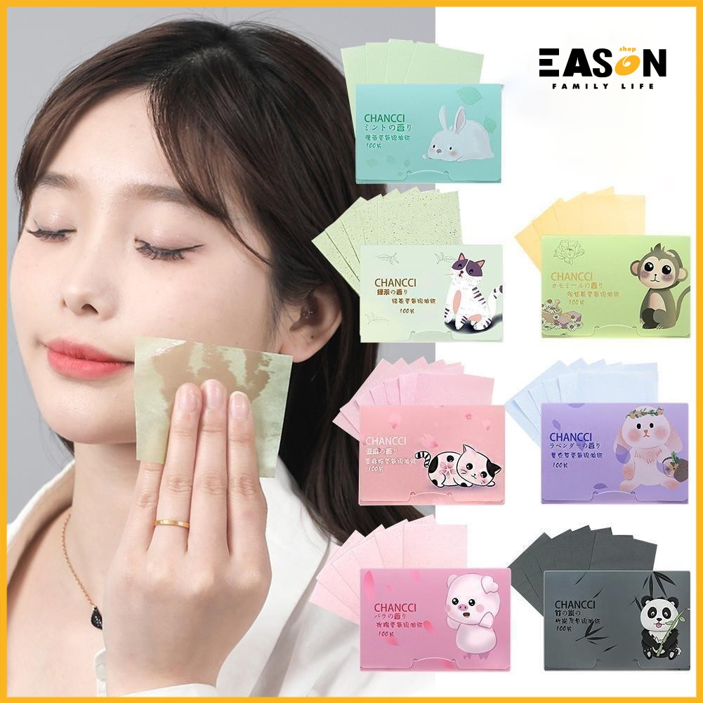 Eason 100pcs Oil Paper For Face Oil Control Film Paper Powder Natural ...