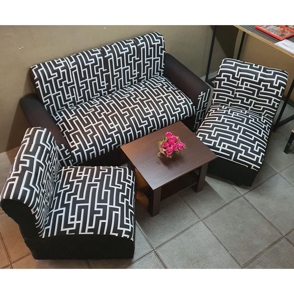 SALA SET ICON FABRIC WITH TABLE(FREE DELIVERY MANILA) | Shopee Philippines