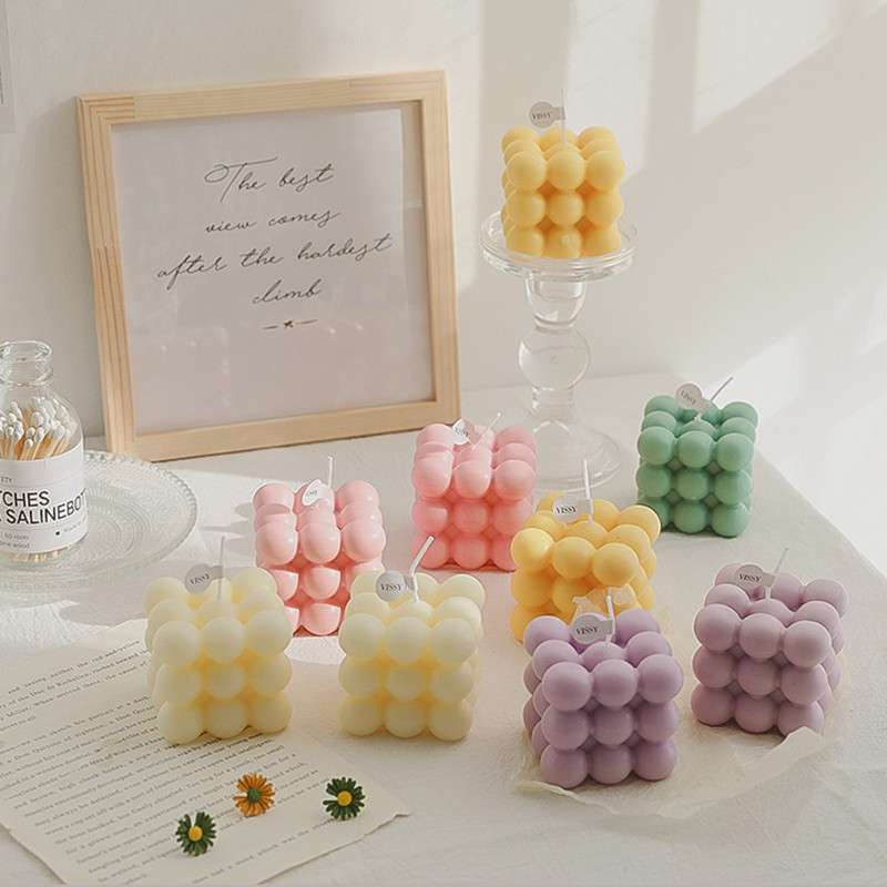 Home Decorative Ornament Ins Style Birthday Gift Candle Geometric ...