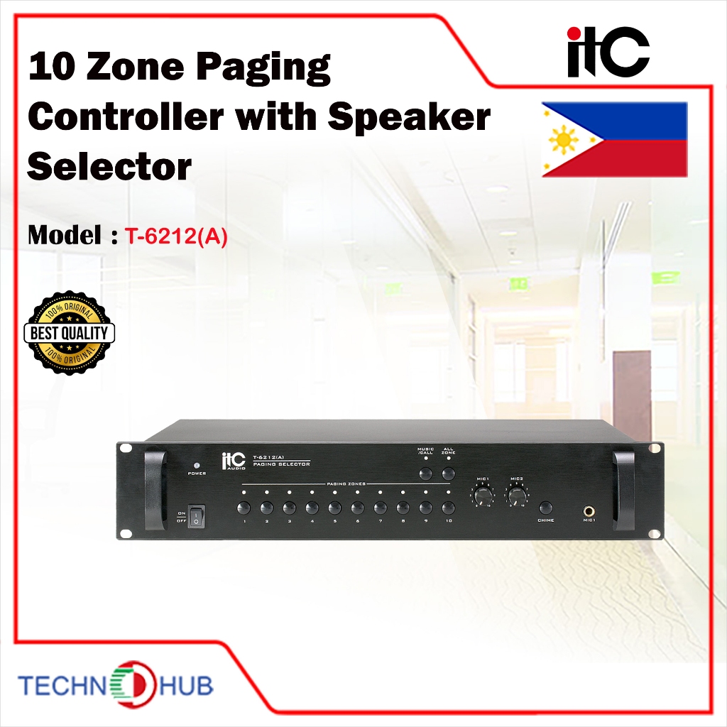 ITC T-6212(A) New 10-Zone Paging Controller with Speaker Selector for ...