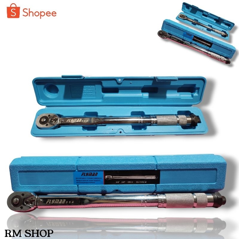FLYMAN U.S.A | ⅜" DRIVE TORQUE WRENCH (19-110N.M) | Shopee Philippines