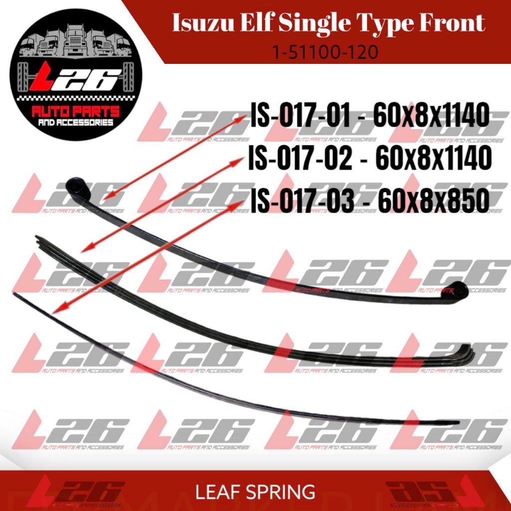 UP-LUC Leaf Spring Molye for Isuzu Elf Single Type Front 1-51100-120 ...