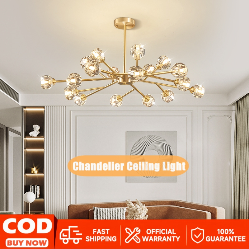 Modern Drop Lights Chandelier Tri color Ceiling Light Crystal Drop ...