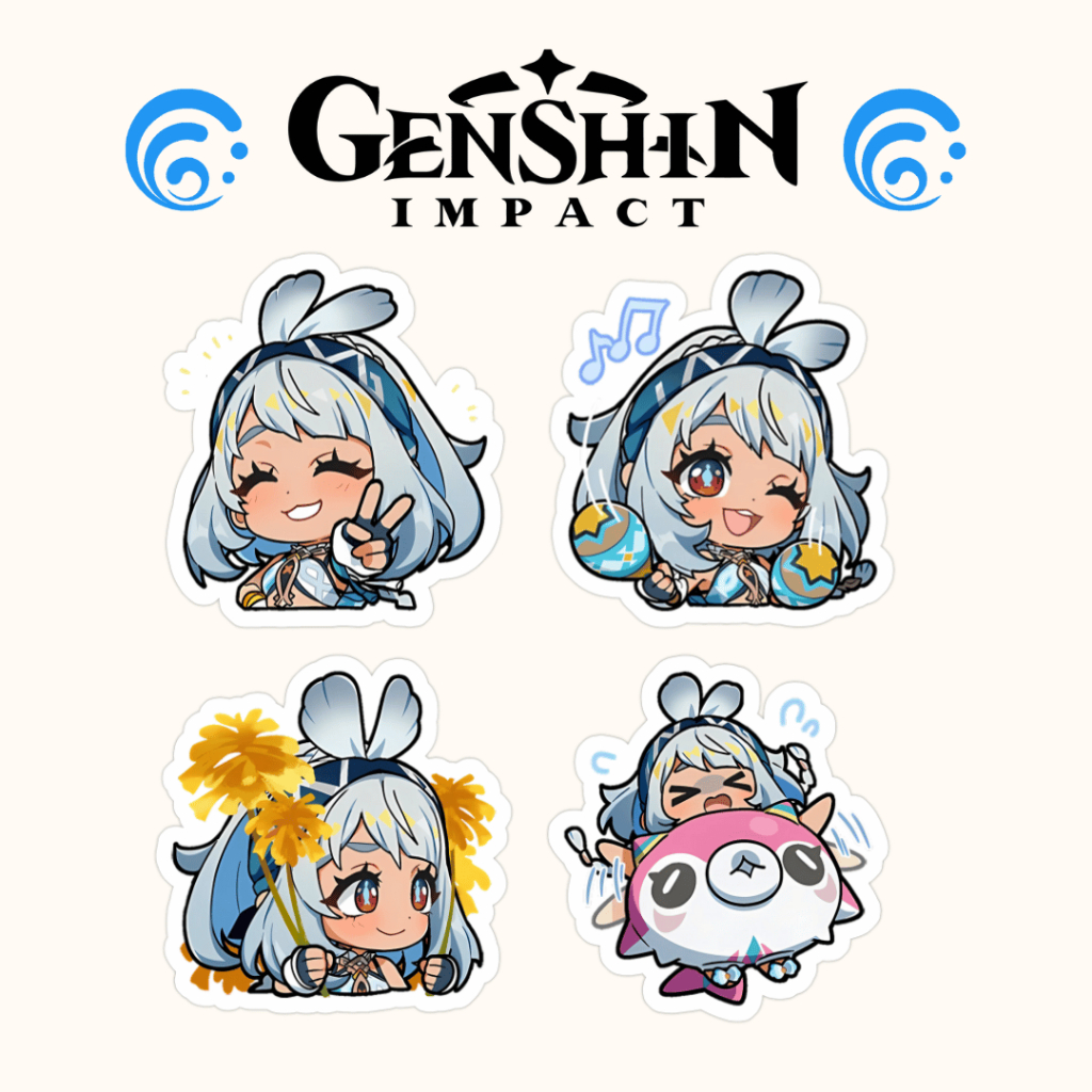 Genshin Impact Mualani Emoji Sticker Set (4pcs) | Shopee Philippines