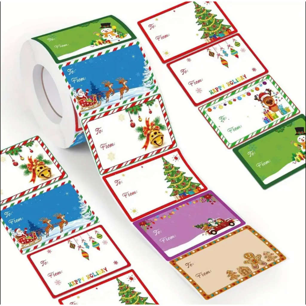 500 stickers/roll stickers Christmas holiday gift stickers labels ...