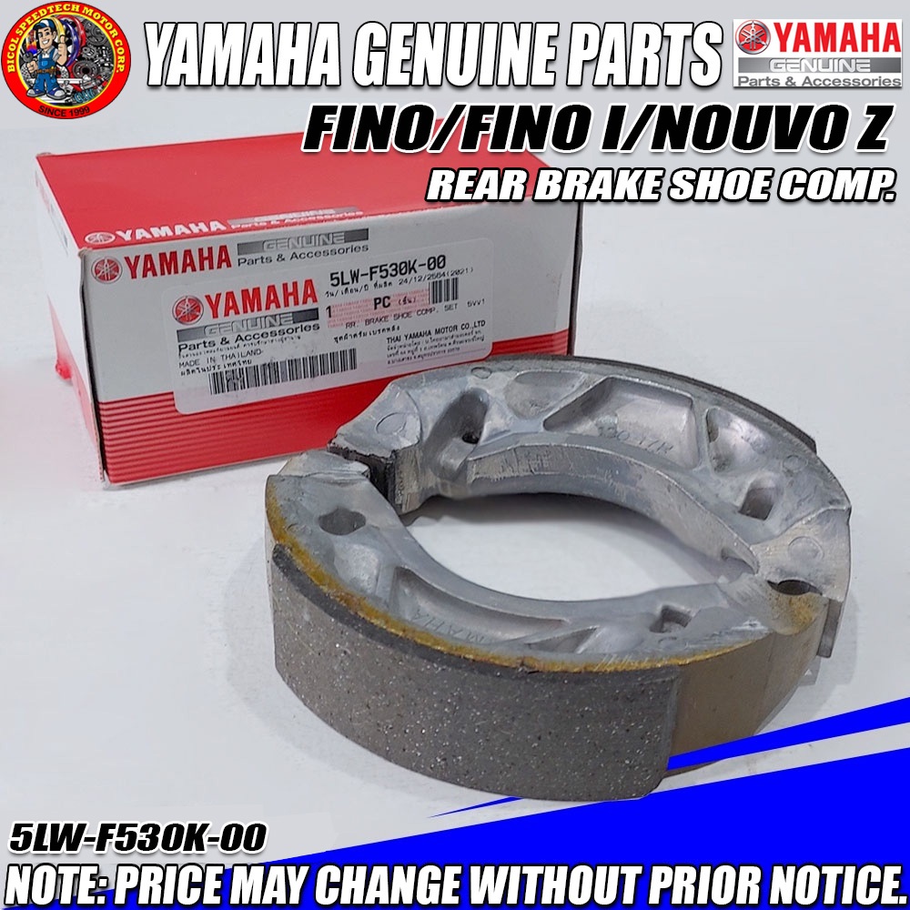 YAMAHA GENUINE FINO/FINO I/NOUVO Z REAR BRAKE SHOE (YGP) (GENUINE: 5LW ...