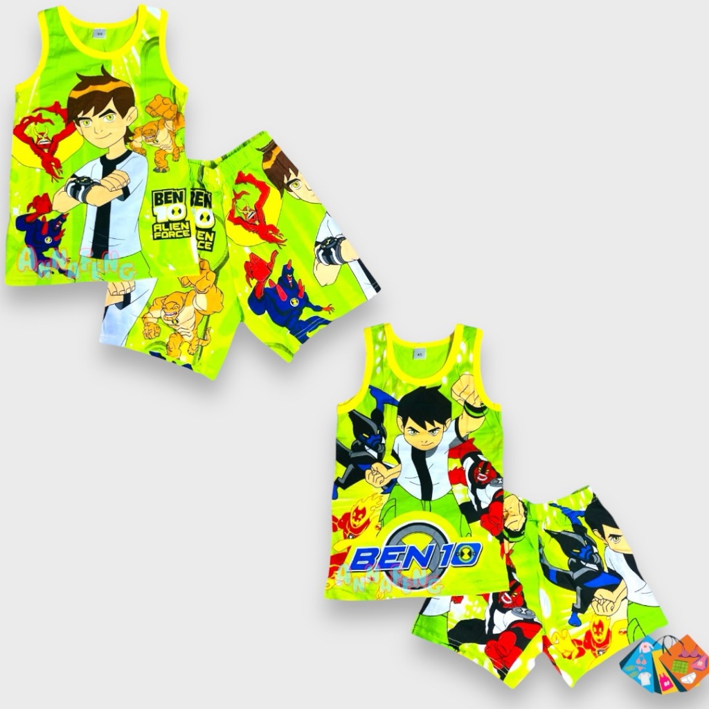 Ben 10 Terno For Kids Benten Sando And Short Set For Boys Ben-10 Baby ...