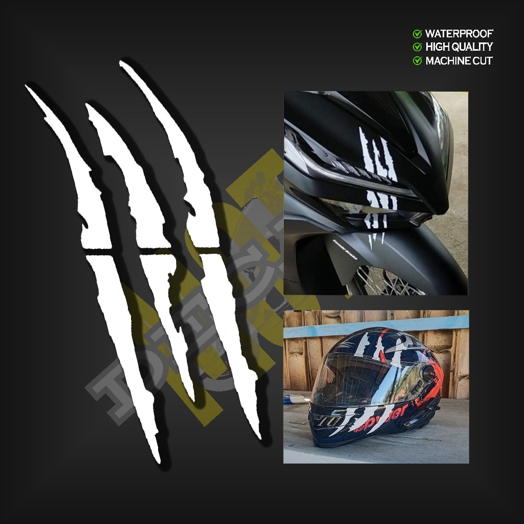 Monster Scratch Design - Motorcycle Sticker - Car Sticker - High ...