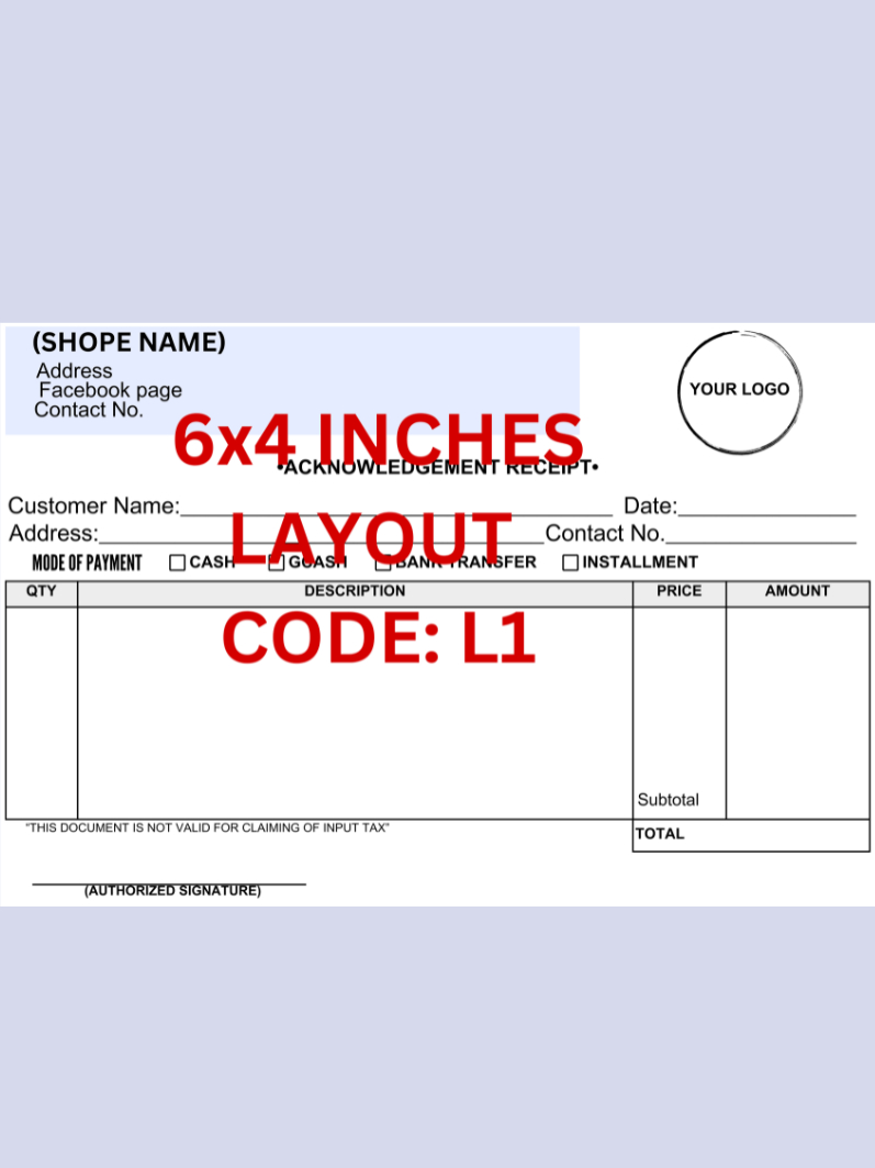 4PADS BUNDLE PERSONALIZED | CUSTOMIZED RECEIPT 4x6,and,6x4 | Shopee ...