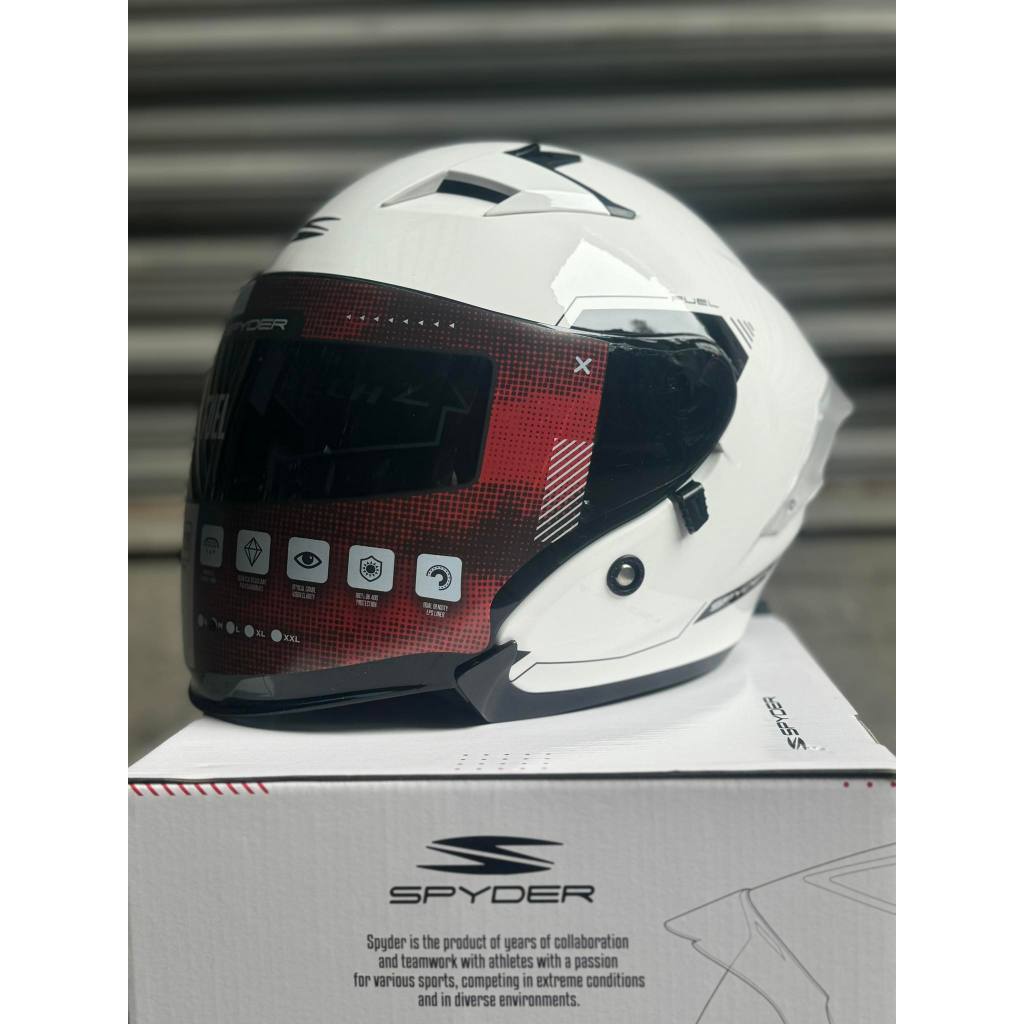 Spyder Fuel V2 Half Face Dual Visor Helmet (FREE CLEAR VISOR) | Shopee ...