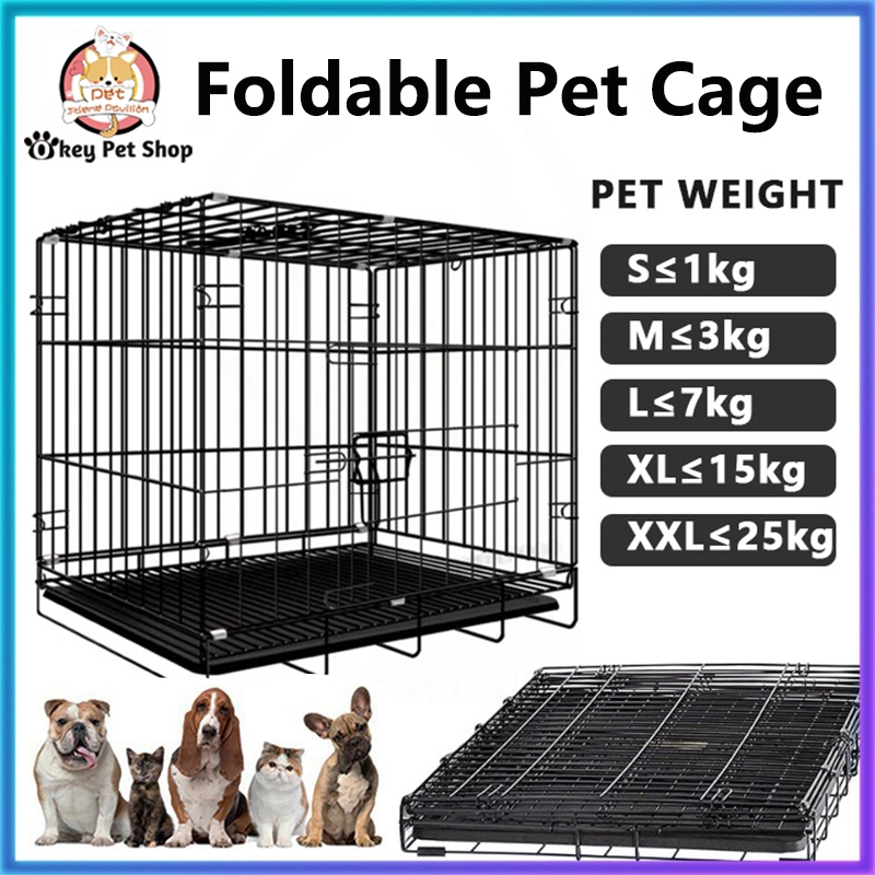 Foldable Dog Cage Pet Cage with Poop Heavy Duty Pet Cages for Dog ...