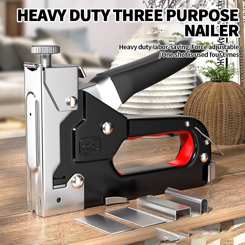 3 In 1 Nail Gun Staple Gun Tacker Heavy With 600pcs 3 Nails Set Stapler ...