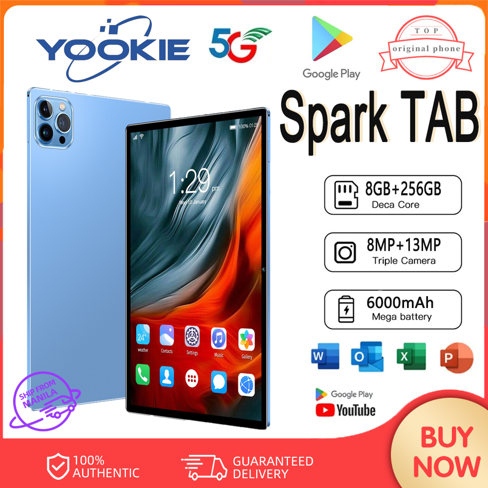 Tab SPARK TAB 5G 2023 New Pad tablet 8+256GB Large Screen PC Android 13 ...