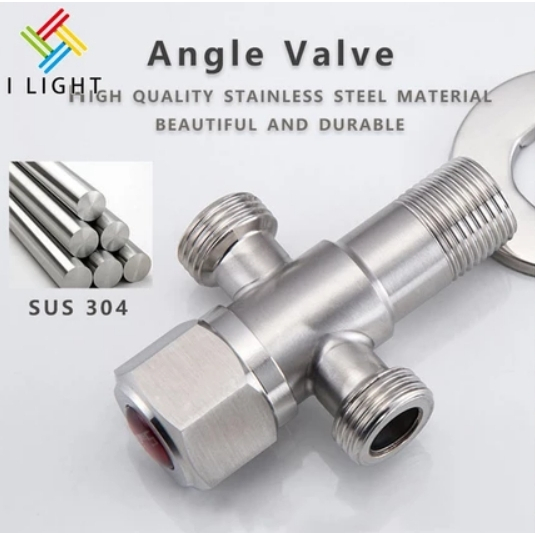 SUS304 Stainless Steel 2 Way Angle Valve 90 Degree Toilet Bidget Angle ...