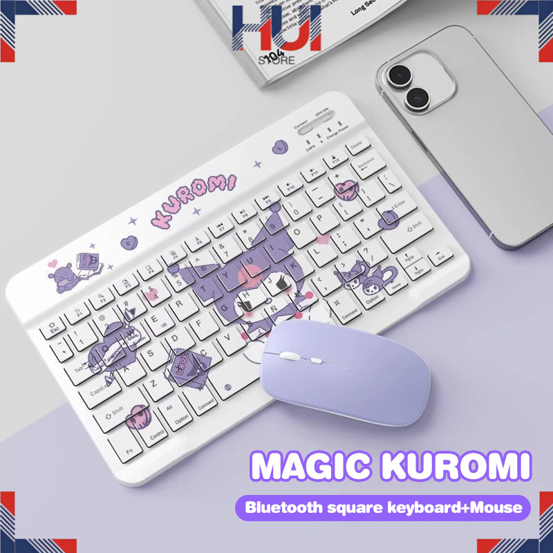 Sanrio 10 Inch Keyboard Kuromi Melody Bluetooth Wireless Mouse Set For ...