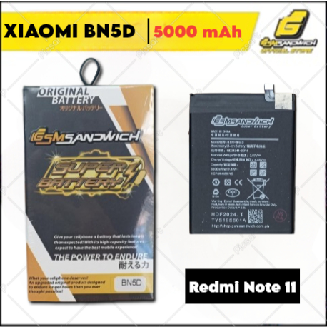 GSMSandwich Super Battery BN5D for 5000mAh XIAOMI Redmi Note 11S 5G ...