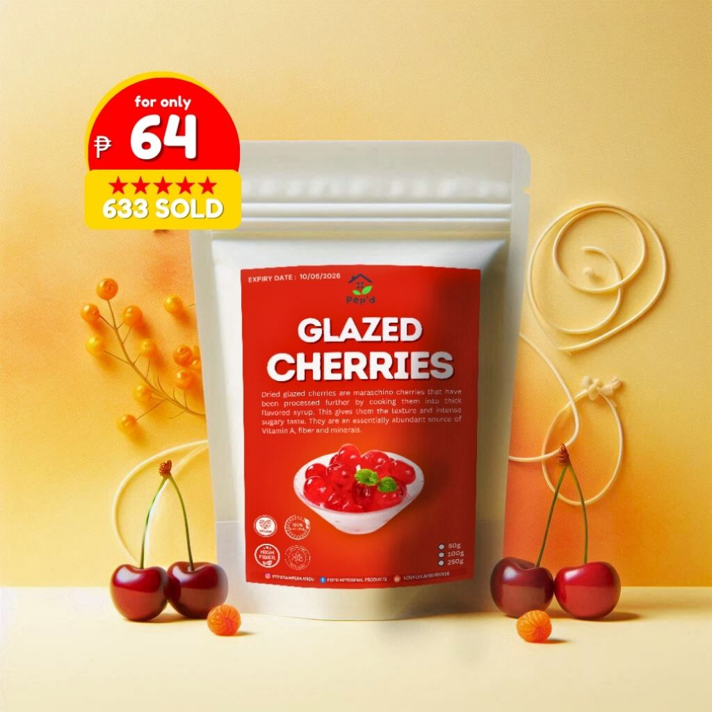 Dried Glazed Cherries 50g/100g/250g Low Carb Friendly | Plant-based ...