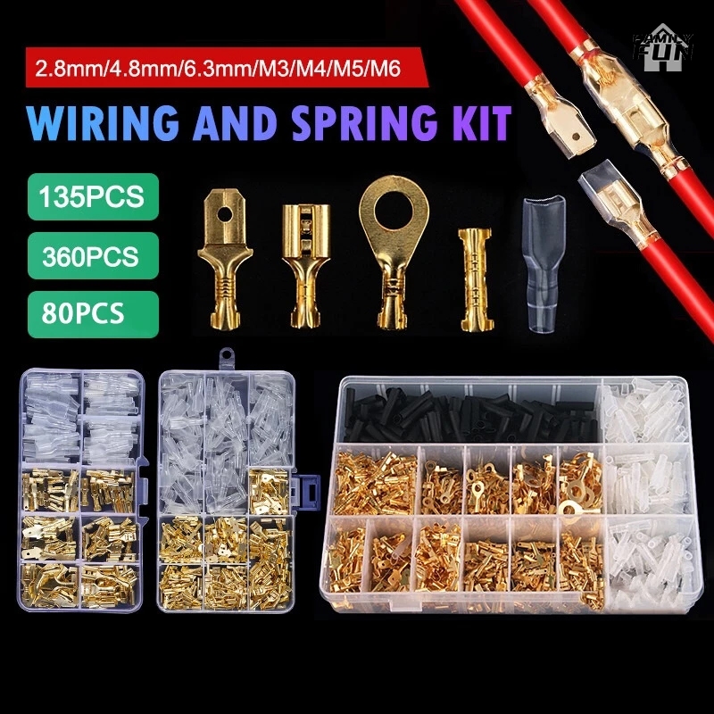 Box Insulated Male Female Wire Connector 4/4.8/6.3mm Electrical Crimp ...