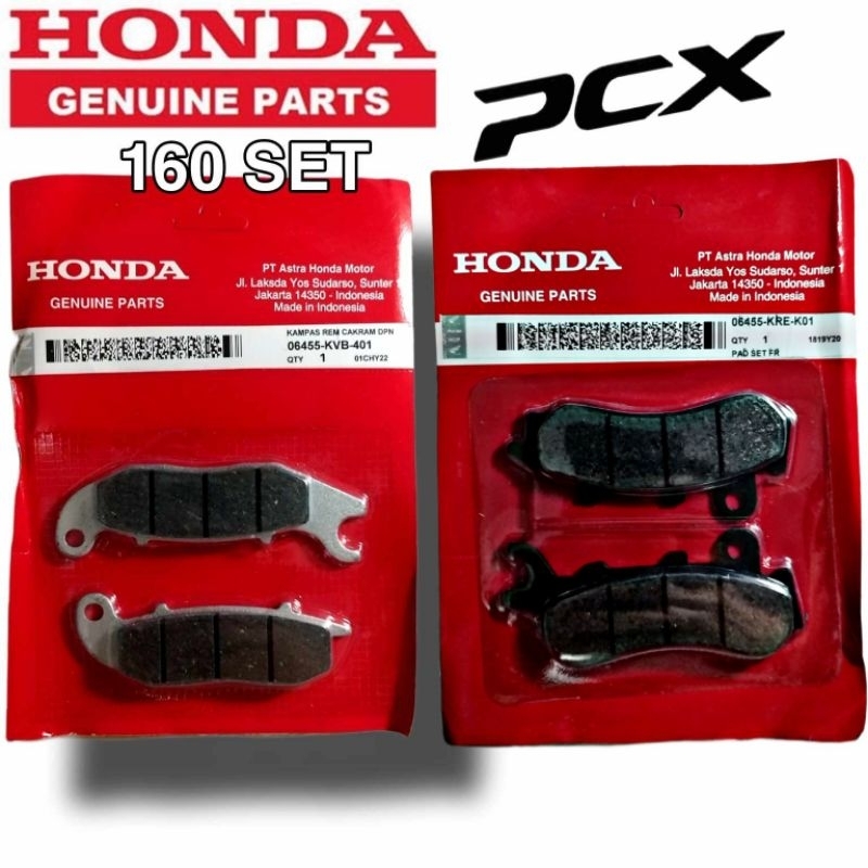 HONDA PCX 160 !!(CBS SET)!! Brake Pads SET Front Rear Genuine Parts ...