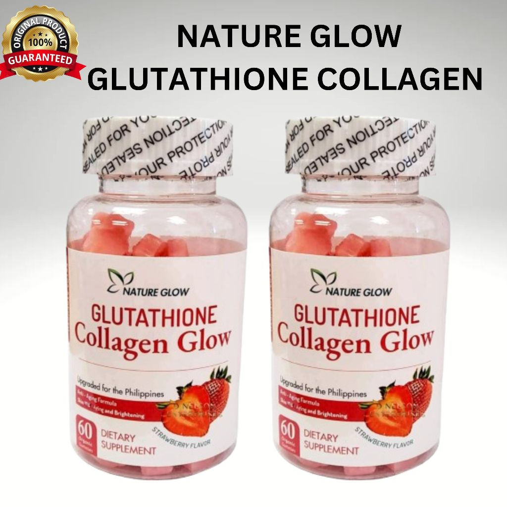 Authentic Nature Glow Glutathione Collagen Strawberry Flavor (2 Bottles ...