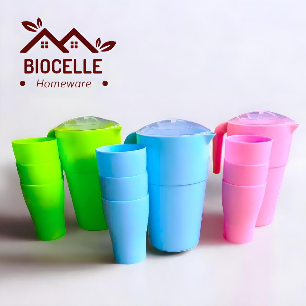 Biocelle 1.5L Water Pitcher Plastic Set - 11*21 CM - Pitcher With Cover ...
