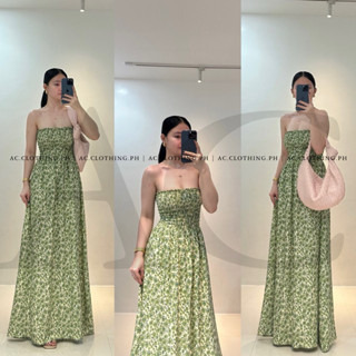 PELISA PRINTED SMOCKING MAXI DRESS | Shopee Philippines