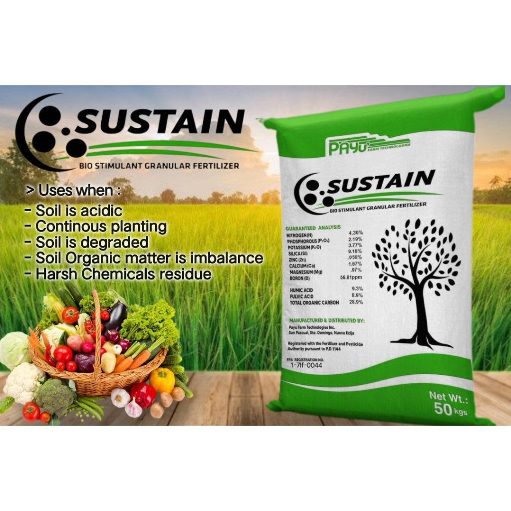 SUSTAIN Bio-stimulant Granular Fertilizer, 1kg repack | Shopee Philippines