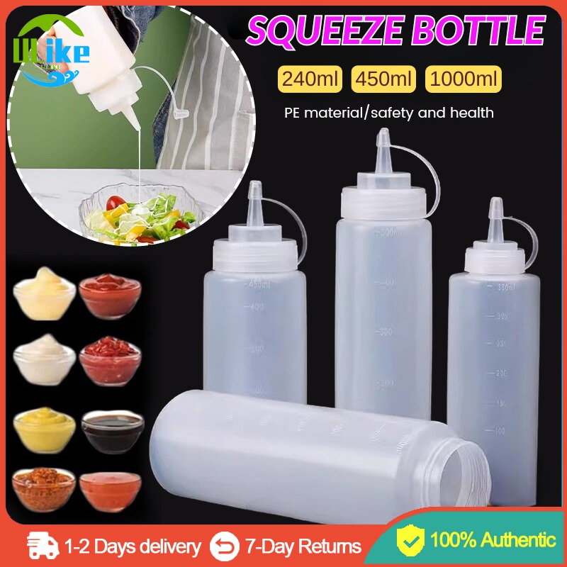 240ml Squeeze Bottle with Cap Sauce Dispenser BBQ Sauce Vinegar Oil ...