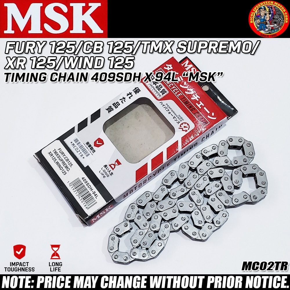 FURY 125/CB 125/TMX SUPREMO/XR 125/WIND 125 TIMING CHAIN 409SDH X 94L ...