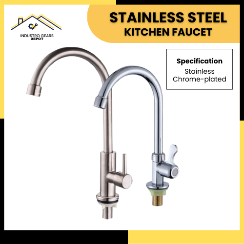 IGD || Stainless Steel Kitchen Faucet Wall Faucet Counter Mount Sink ...