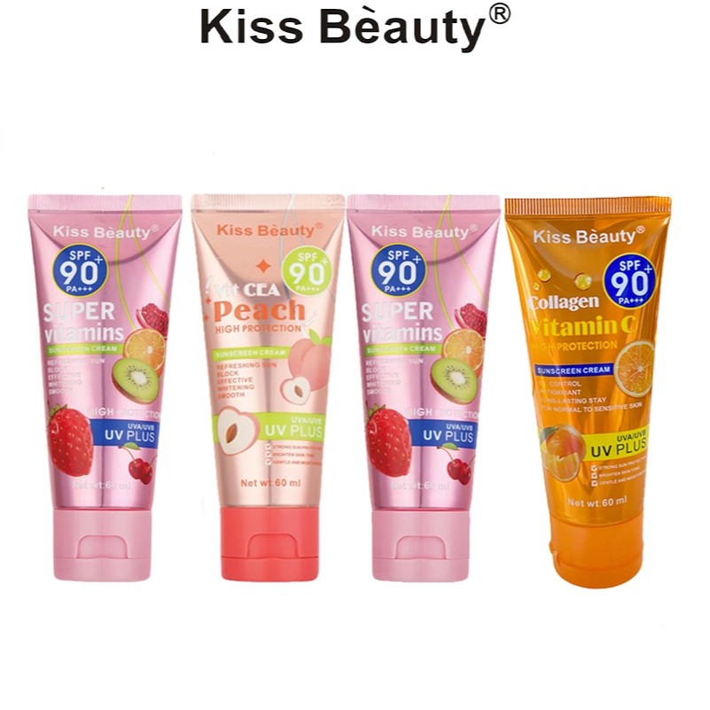 FDA Approved KISS BEAUTY NEW Vitamins sunscreen cream UV plus high protection skintone SPF 90 PA ...