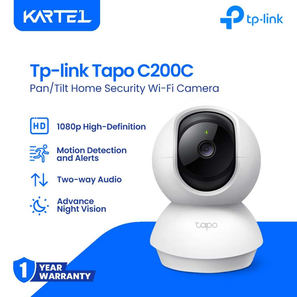 TP-Link Tapo C200C Pan/Tilt Home Security Wi-Fi|Night Vision| 2-Way ...